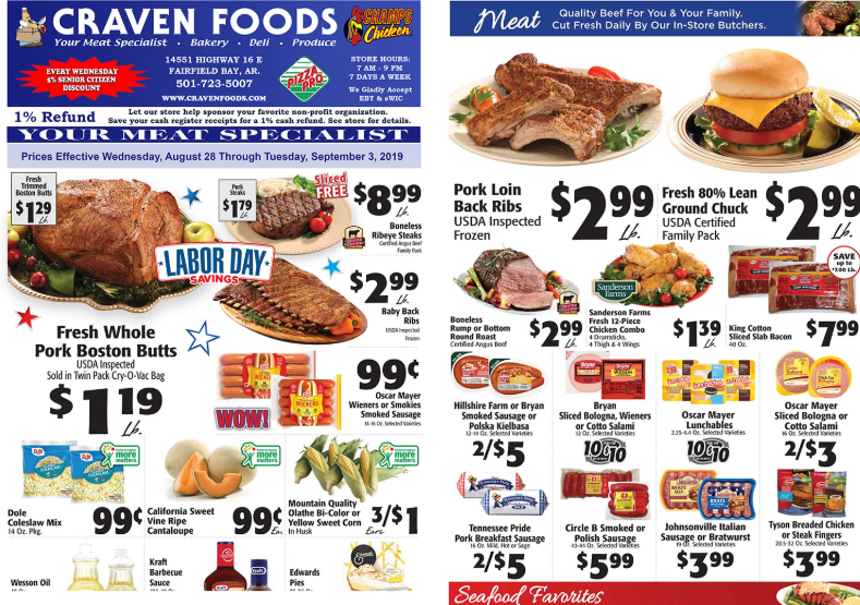 Craven Foods Grocery Weekly Ad in Arkansas