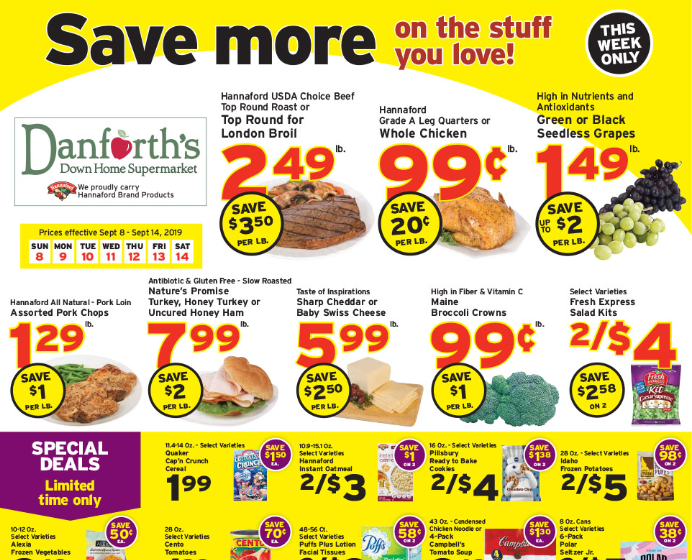 Danforth's Down Home Supermarket Grocery Weekly Ad in Maine