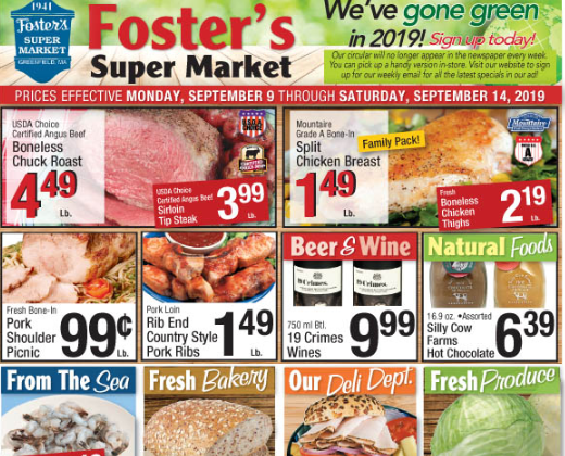 Foster's Supermarket Grocery Weekly Ad in Massachusetts